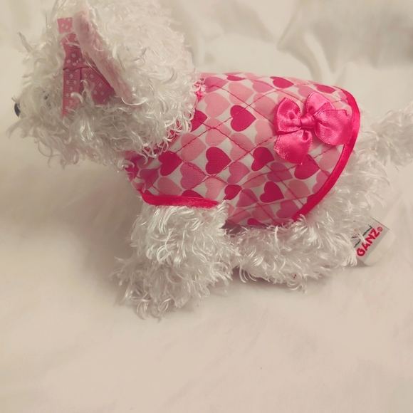GANZ | Toys | Ganz Webkinz White Realistic Terrier Dog Pink Bow Curly ...